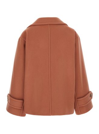 Chlo&eacute; Womens Jacket Short Pink Wool-Blend Coat
