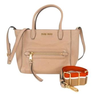 Miu Miu Pre-owned Small Leather Handbag - Femme - Pre-owned - Beige - Taille: ONE Size
