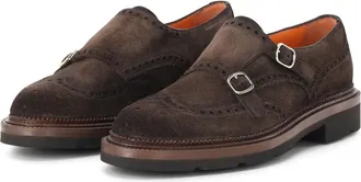 Santoni Homme, Chaussures, Brun, Taille: 44 1/2 EU Brogue à Double Boucle