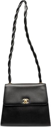 Chanel sac porté épaule à bride torsadée CC (1997-1999) - Noir