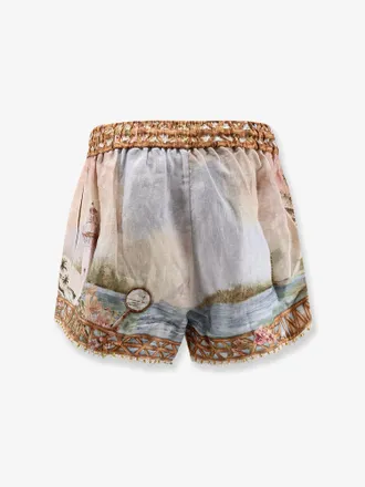 Zimmermann Womens Shorts Mahon Linen Beige
