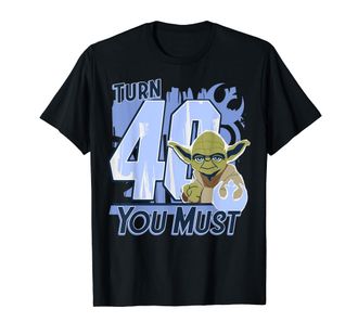 Star Wars Yoda Turn 40 You Must Rebel Logo Portrait T-Shirt