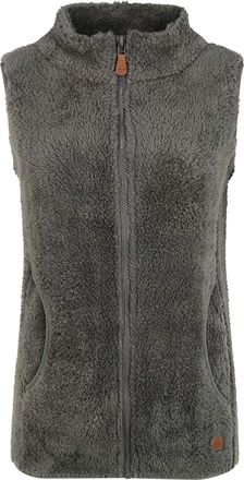Oxmo OXTheri Damen Weste Fleece Outdoor Weste mit Stehkragen Eingrifftaschen Reißverschluss Regular fit, Größe:L, Farbe:CASTLEROCK (799486)
