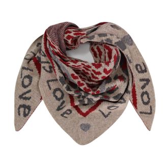 Glamexx24 Damen Winterschal Dreiecksform Schal: Wärme Halstuch Trend Sehr Weicher Liebe Muster, Mischfarbe