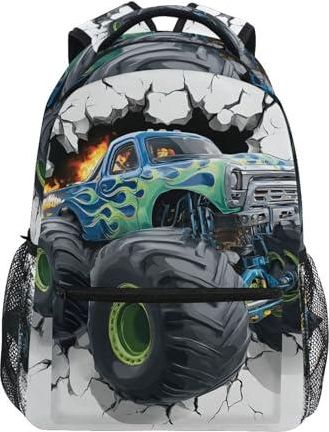 Generic Camion Monstre Dr&ocirc;le Cartables Scolaires Antivol Sacs D&Eacute;cole L&eacute;ger Cartable Scolaire Pour Quotidienne Femme Voyage 29X40Cm