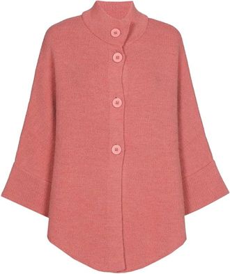 Marie M&eacute;ro Femme, Vestes, Rose, Taille: 42 FR Cape Boutonn&eacute;e