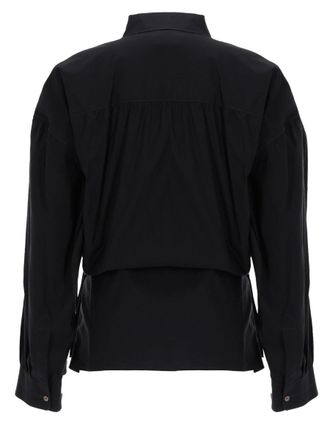 Christophe Lemaire Straight Collar Twisted Shirt - Black