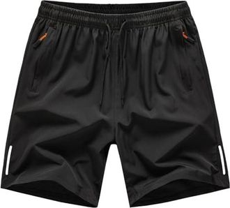 Generic Short de randonn&eacute;e l&eacute;ger pour homme avec fermeture &eacute;clair, Noir, 3XL