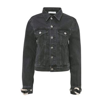 J.W.Anderson Schwarze Denim Trucker Jacke - - Jackets - Damen - Schwarzk - 2XS