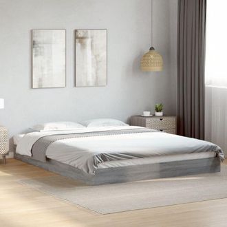 vidaXL Cadre de lit sans matelas sonoma gris 160x200cm bois ing&eacute;nierie Vidaxl
