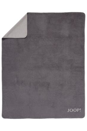 Joop Wohndecke Uni Doubleface, Graphit, Hellgrau, Textil, Uni, 150x200 cm, Textiles Vertrauen - Oeko-Tex, Kettelrand, Double face, Wohntextilien, Decken, K