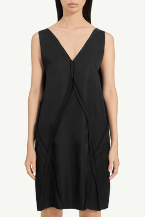 Maison Margiela V-Neck Draped Dress - Black