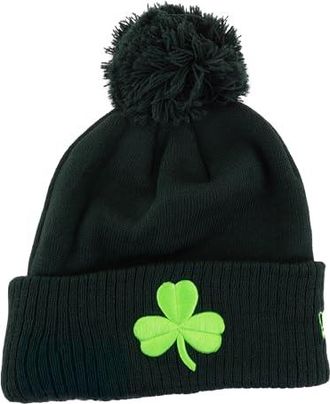 New Era NBA24 Boston Celtics Bonnet &agrave; pompon en tricot, vert fonc&eacute;, taille unique