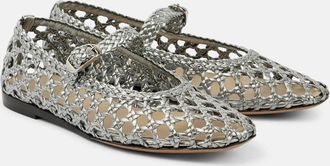 Le Monde Beryl Le Monde Béryl Mary-Jane-Ballerinas aus Metallic-Leder