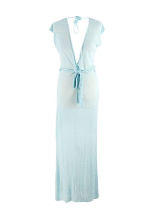 Melissa Odabash Light Blue Fine Knit Beach Cover Up Maxi Dress Size S