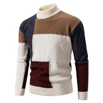 Generic Pull moderne &agrave; col rond pour homme pour toutes les occasions - Sweat-shirt tendance pour homme et hiver - Patch - &Eacute;dition r&eacute;guli&egrave;re - Pull &agrave; manches d