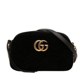 Gucci Pre-owned Samt Crossbody Bag - - Pre-owned - Damen - Schwarzk - ONE SIZE