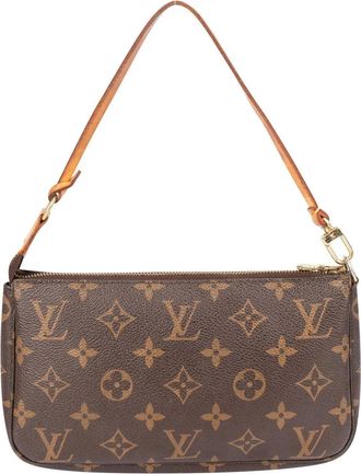 Louis Vuitton Crossbody Bags - Louis Vuitton Canvas Monogram Pochette Accessoire - Gr. unisize - in Braun - für Damen