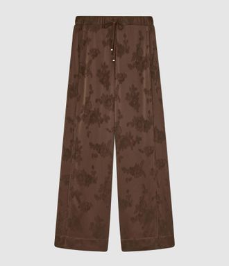 Ganni Pantalon Fluid Jacquard Demitasse