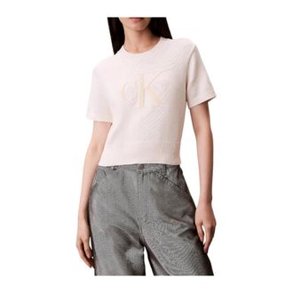 Calvin Klein Round-Neck Strickwaren - - Knitwear - Damen - Wei&szlig; - S