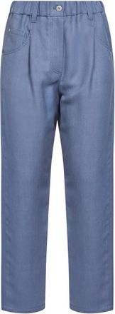 Brunello Cucinelli Femme, Pantalons, Bleu, Taille: 42 FR Baggy Pantalons