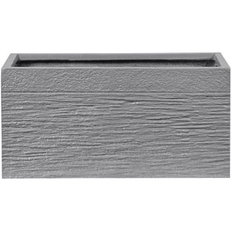 Beliani Beliani - Jardini&egrave;re rectangulaire en fibre dargile gris - 50 x 23 x 24 cm - Avec trou de drainage - R&eacute;sistante aux UV et aux temp&eacute;ratures extr&ecirc;mes