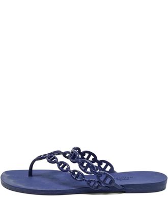 Herm&egrave;s Flip-Flops aus Gummi - Blau