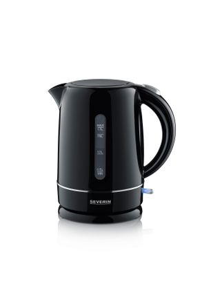 Severin Wasserkocher, Schwarz, Kunststoff, 1,7 L, 15.5x23.5x22 cm, automatische Abschaltung, 360&deg;-Sockel, weit aufklappbarer Deckel, K&uuml;chenger&auml;te, Wasserkoche