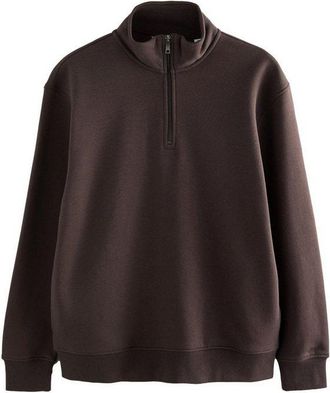 Next Sweater Sweatshirt mit 1/4-Reißverschluss und Baumwolle (1-tlg)