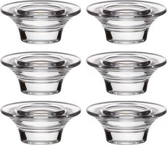 Cristalica Teelichthalte Kerzenhalter Kerzenständer rund 6er Set 4.5 cm Glas Bleikristall