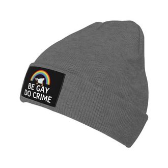 Generic Classique Bonnet Tricot&eacute;, &Ecirc;tre Gay, commettre Un Crime, Unisexe Chapeau dhiver Tricot&eacute;, Bonnet Chapeau Tricot pour Adultes, Femme, Ski