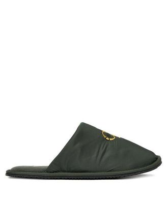 Calvin Klein Hausschuhe Hotel Slipper Mono Embro YM0YM01392 Gr&uuml;n