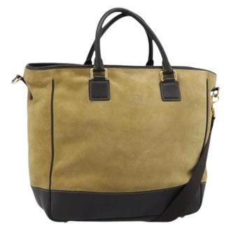 Loewe Pre-owned Suede Tote Bag - - Pre-owned - Damen - Beige - ONE SIZE
