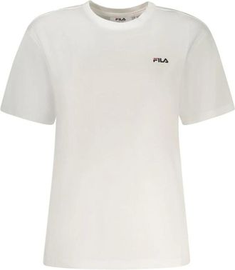 Fila Femme, Tops, Blanc, Taille: 40 FR T-Shirt Classique en Coton &agrave; Col Rond