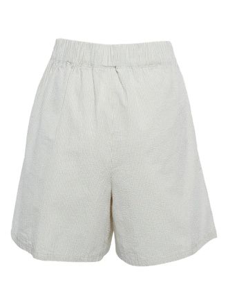 Max Mara short en seersucker à rayures - Blanc