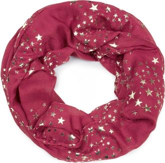 styleBREAKER Schlauchschal Loop Schal mit Metallic Sterne Print
