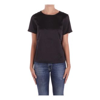 Max Mara Schwarzer Satin-Pullover mit Knopfverschluss - - Blouses & Shirts - Damen - Schwarzk - L