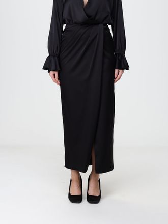 Hanita Langer Bleistiftrock aus Satin mit drapierter hoher Taille