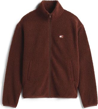 Tommy Hilfiger &Uuml;bergangsjacke in Teddyfell-Qualit&auml;t mit Logo-Aufn&auml;her in