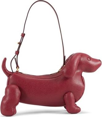 Thom Browne Sac &eacute;paule forme chien en cuir grain&eacute;