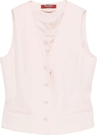 Max Mara Femme, Vestes, Rose, Taille: 38 FR Gilet en cr&ecirc;pe de laine