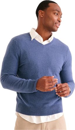 Naadam Herren The Original Cashmere V-Neck Sweater Mens Pullover, Blau (Blue Horizon), XL