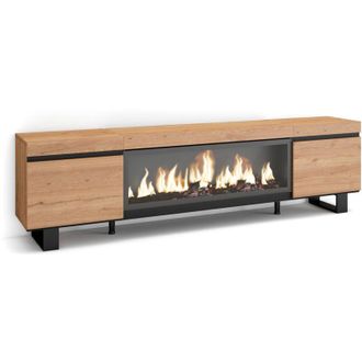 Skraut Home Skraut Home - TV-Schrank, Lowboard, f&uuml;r Wohnzimmer und Esszimmer, 210, F&uuml;r TV-Ger&auml;te bis zu 80, Elektrokamin XXL, Industriedesign, Moderner Stil