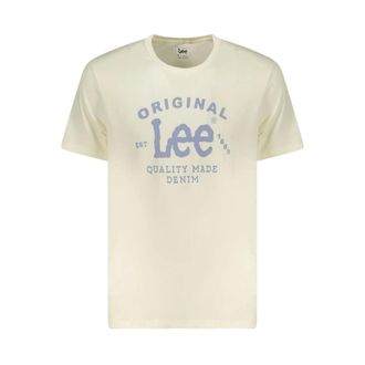 Lee Homme, Tops, Beige, Taille: 2XL T-shirt Classique Moderne à Manches Courtes