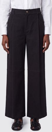 Brunello Cucinelli Hose mit weitem Bein aus Baumwoll- und Seidenmischung mit Bundfalten