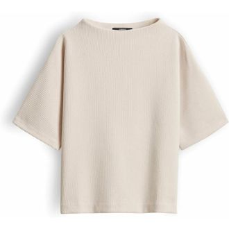 someday Geripptes T-Shirt mit kurzen &Auml;rmeln - - Tops - Damen - Wei&szlig; - XL