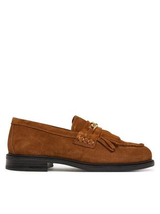 Tommy Hilfiger Slipper Th Chain Fringe Suede Loafer FW0FW09918 Braun