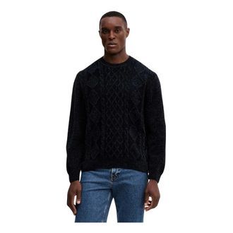 A|X Armani Exchange Pullover mit Rundhalsausschnitt im Zopfmuster - - Knitwear - Herren - Blau - M