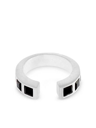 Tom Wood bague Gate Square en argent sterling sertie donyx