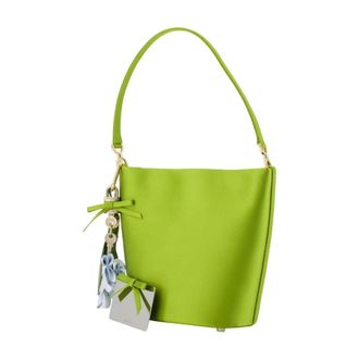 Self Portrait Womens Bucket Bag - Self Portrait Synthetic Green Handbags-Purses